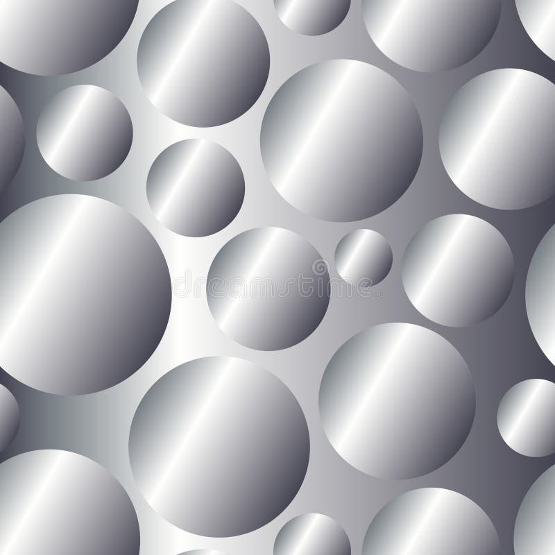 Silver Metal Gradient Circles Seamless Pattern Stock Vector ...