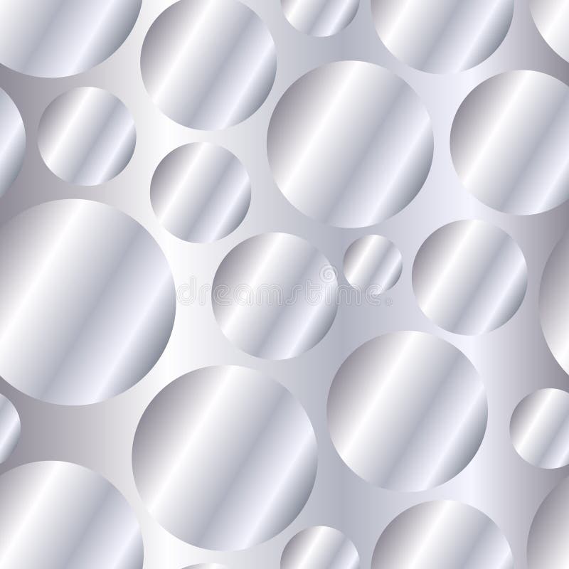 Silver Metal Gradient Circles Seamless Pattern Stock Vector ...