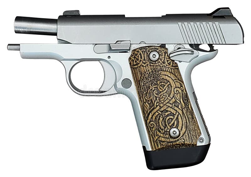 Silver 9mm Gun with Slide Open Stock Image - Image of open, holster ...