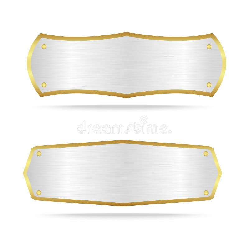 Silver metal label with stock illustration. Illustration of material ...