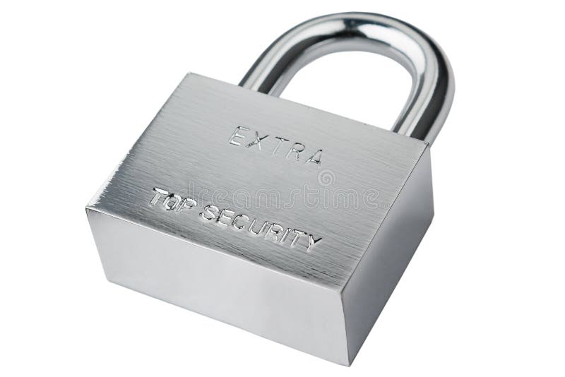 Silver Metal Lock with an Inscription. Stock Photo - Image of padlock ...