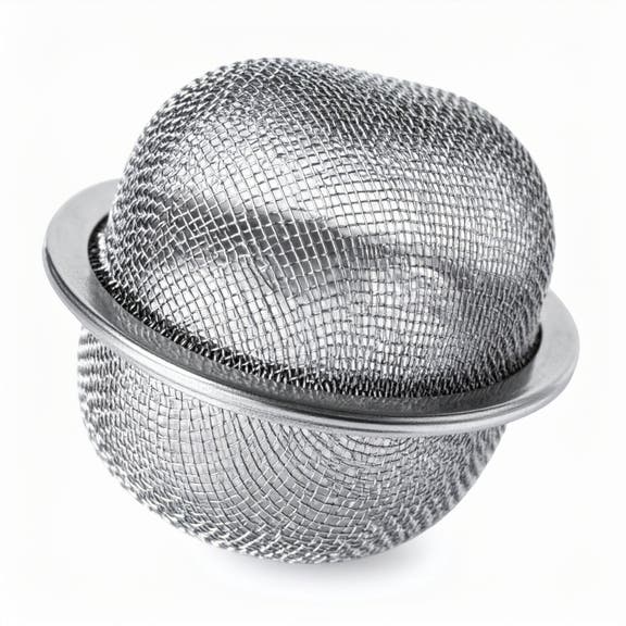 Silver Metal Mesh Tea Infuser Ball on White Background Stock ...