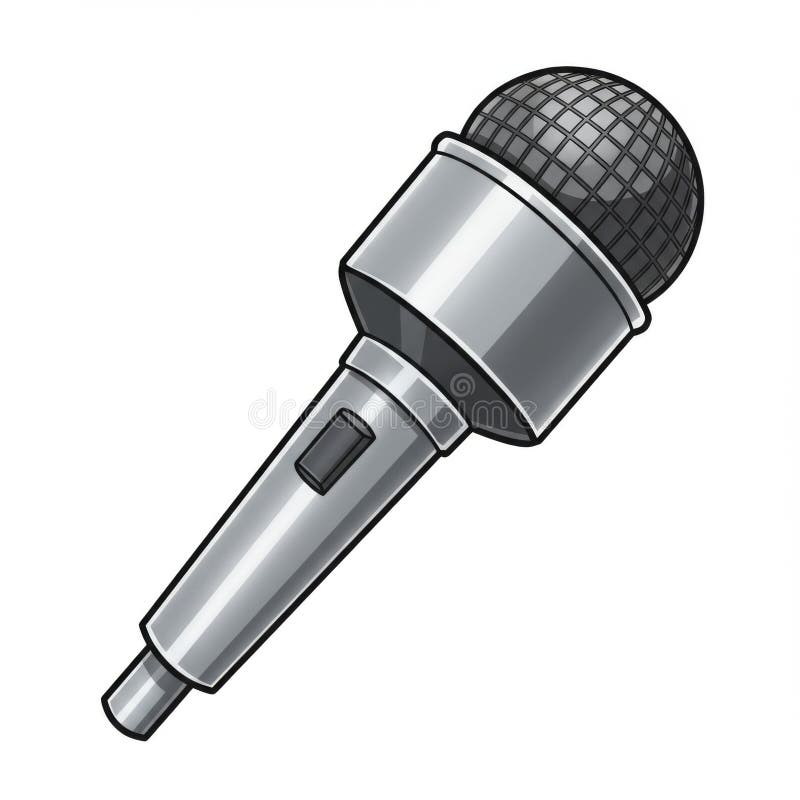 Silver Metal Microphone Illustration Stock Illustration - Illustration ...