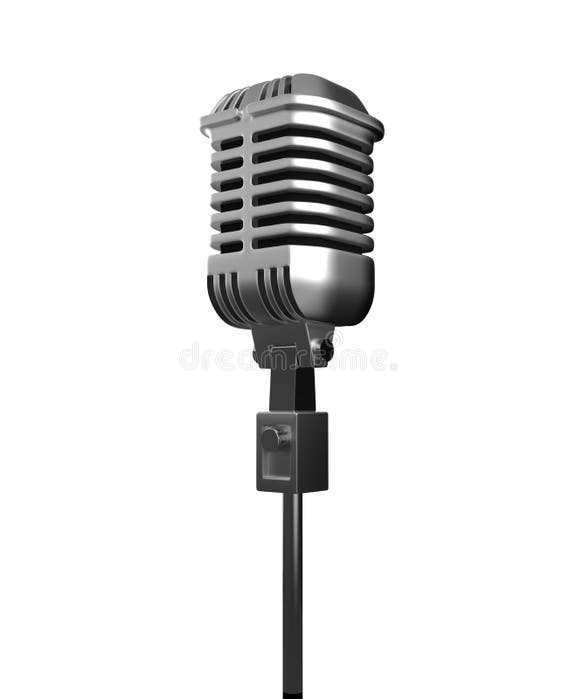 Silver Metal Microphone Isolate on White Background with Clipping Mask ...
