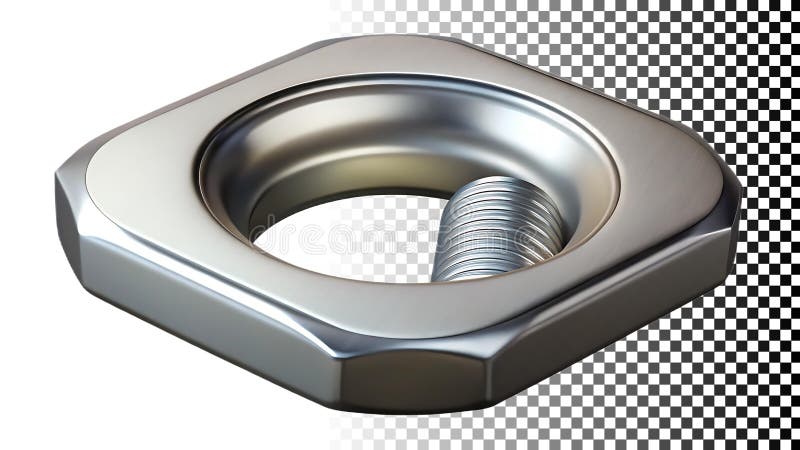 Silver Metal Nut, Industrial Component for Construction and Tech Themes ...