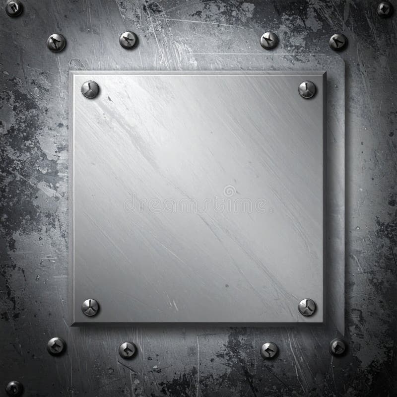 Silver Metal Plate Background Texture with Screws Stock Illustration ...