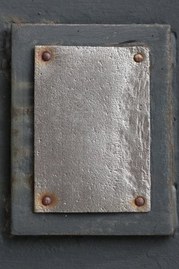 Silver metal plate stock photo. Image of detail, rusted - 63078014