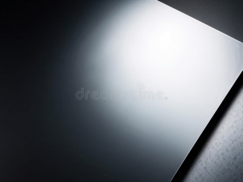 Silver Metal Plate with Shadows on Dark Background. Stock Illustration ...