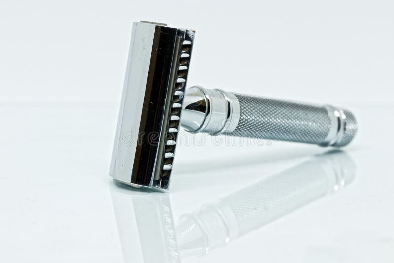 Silver Metal Razor Shaving Tool Stock Photo - Image of barber, sharp ...
