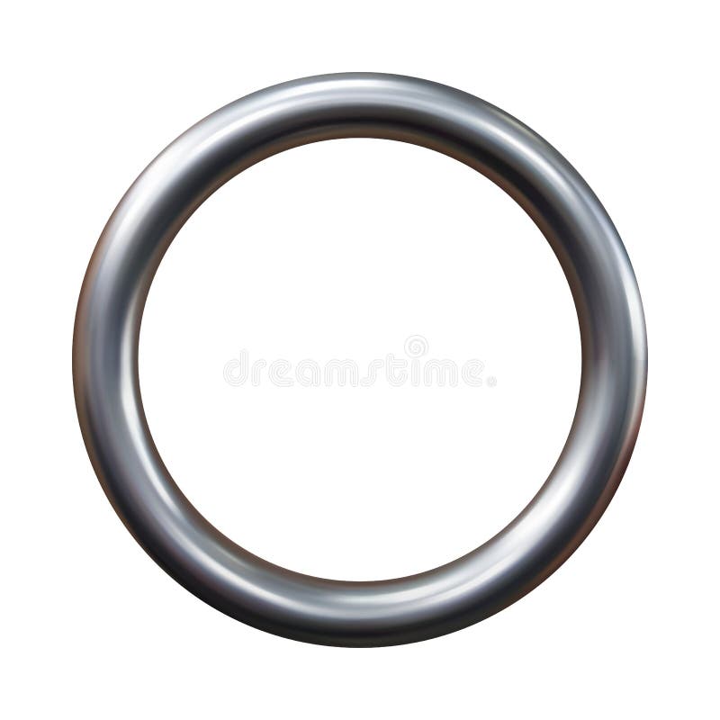 Silver Metal Ring Isolated on White Background. Stock Vector ...