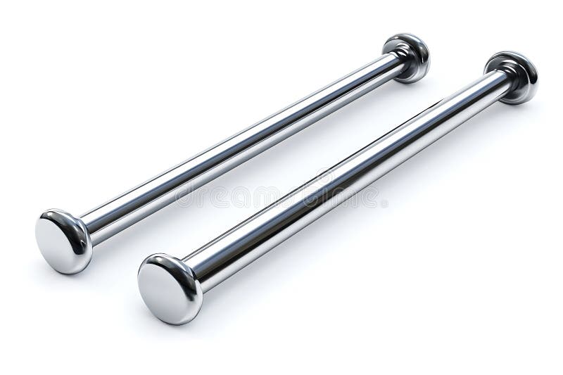 Silver Metal Rods, Parallel Alignment, Industrial Chrome Material ...