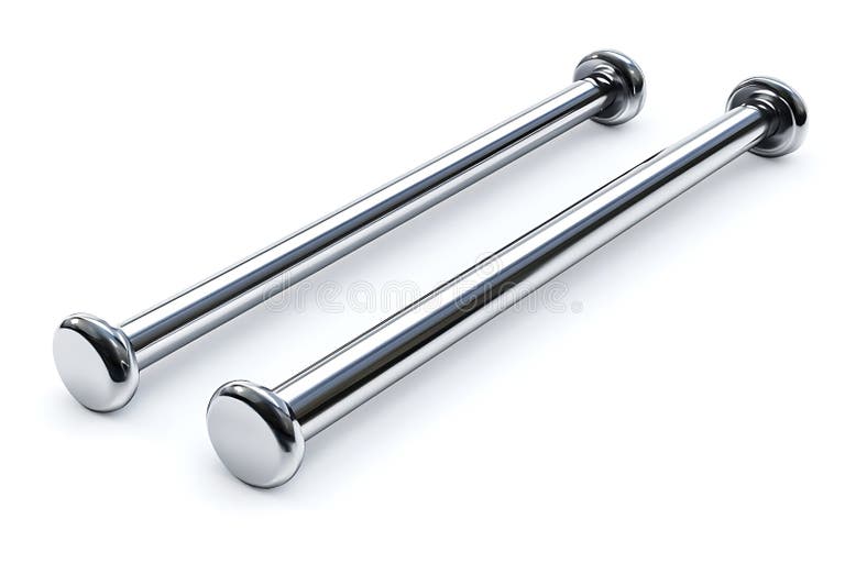 Silver Metal Rods, Parallel Alignment, Industrial Chrome Material ...