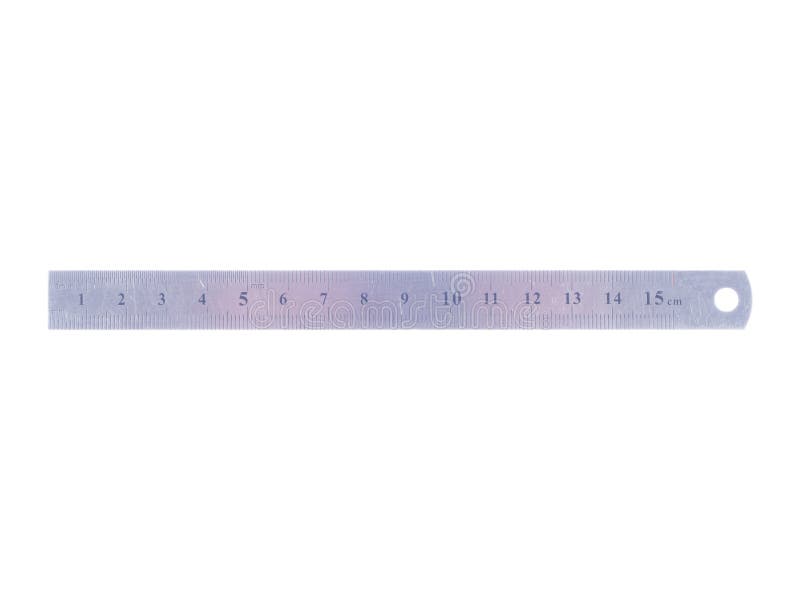 Silver Metal Ruler on White Background Stock Image - Image of element ...