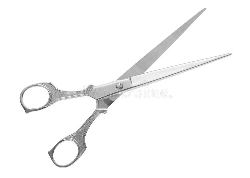 Silver Metal Scissors on a White Background Stock Image - Image of ...