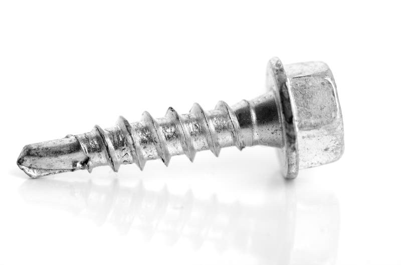 Silver Metal Bolt Isolated on White Background Stock Image - Image of ...