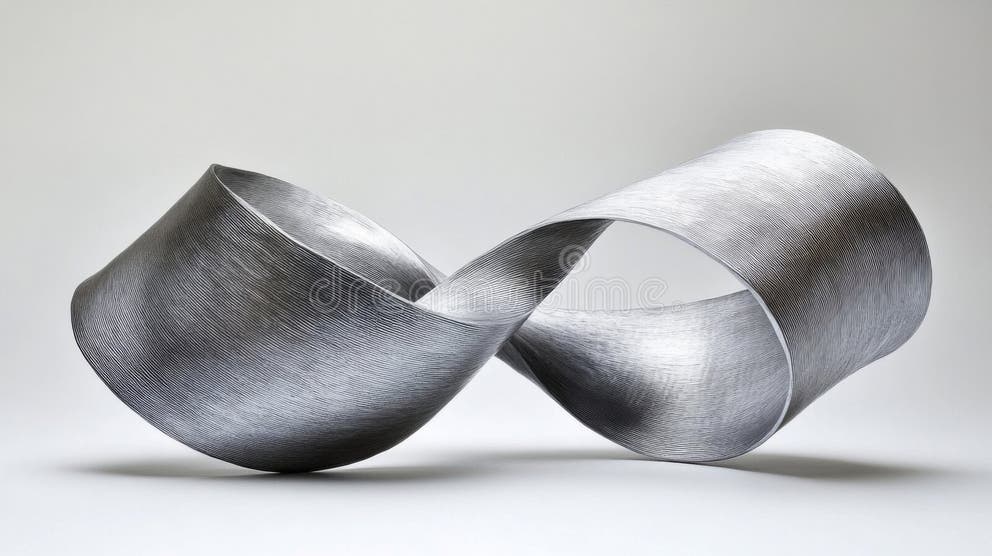 Silver Metal Sculpture Intertwined Infinite Loop Design Stock ...