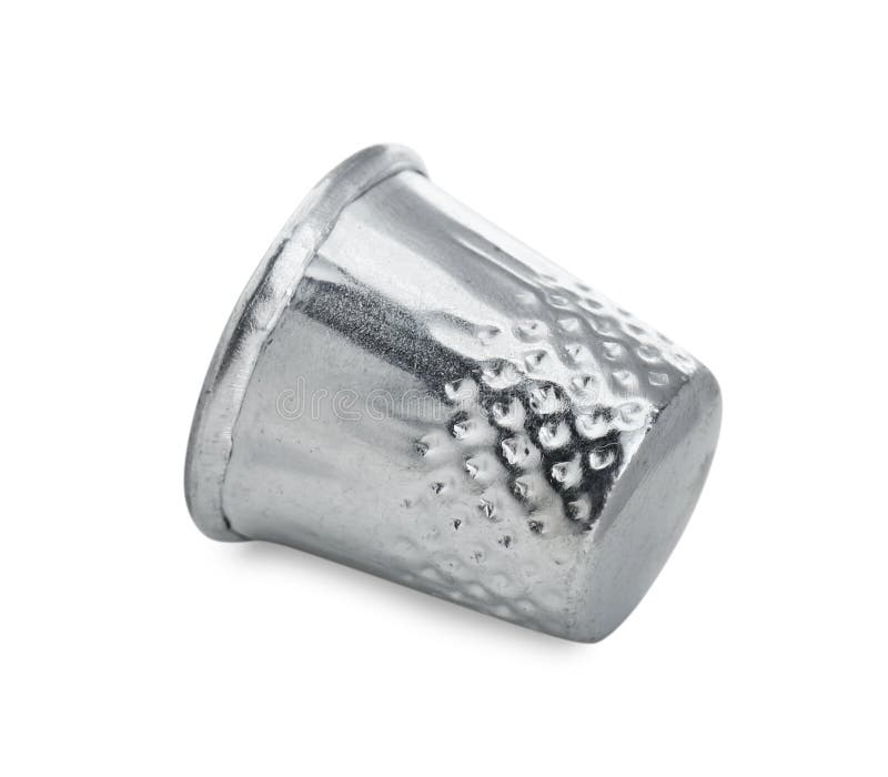 Silver Metal Sewing Thimble Isolated on White Stock Image - Image of ...
