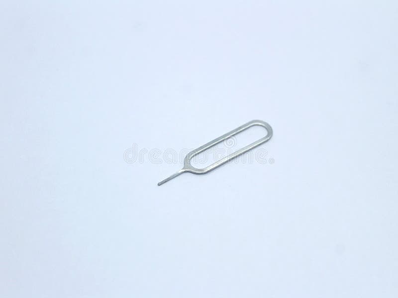 Silver Metal Sim Card Ejector Isolated on White Background Stock Image ...