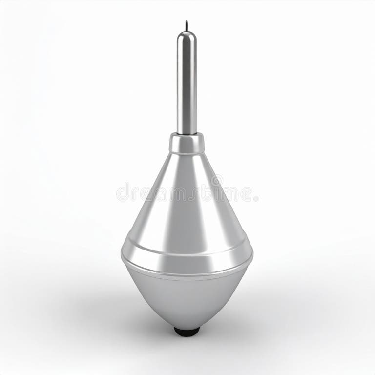 Silver Metal Spinning Top on White Background Stock Illustration ...