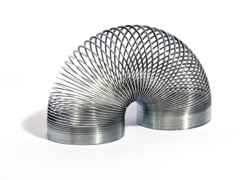Silver Metal Spring Isolated on White Background Editorial Photography ...