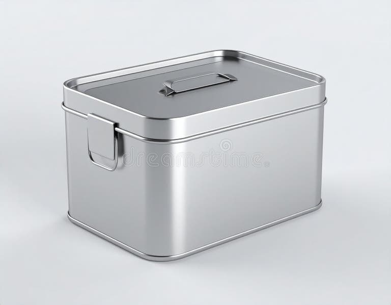 Silver Metal Storage Box stock illustration. Illustration of metal ...