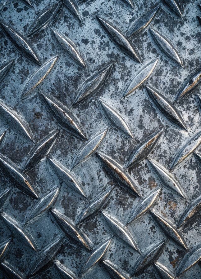 Metal Diamond Plate with Rhombus Pattern. Background and Texture ...