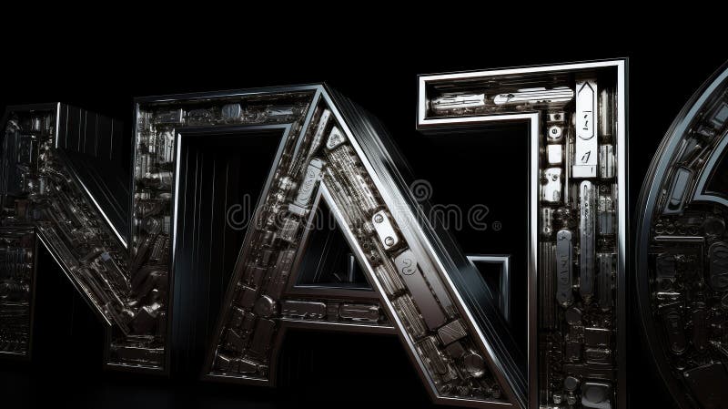 Silver metal text effect stock illustration. Illustration of aluminum ...