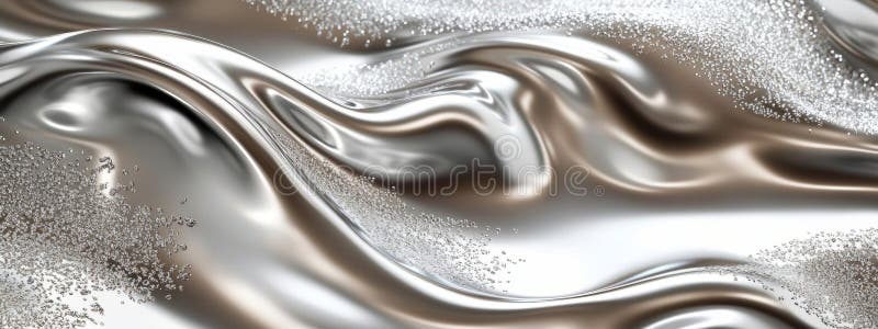 Silver Metal Texture Background with Bubbles Effect, Abstract Wavy ...