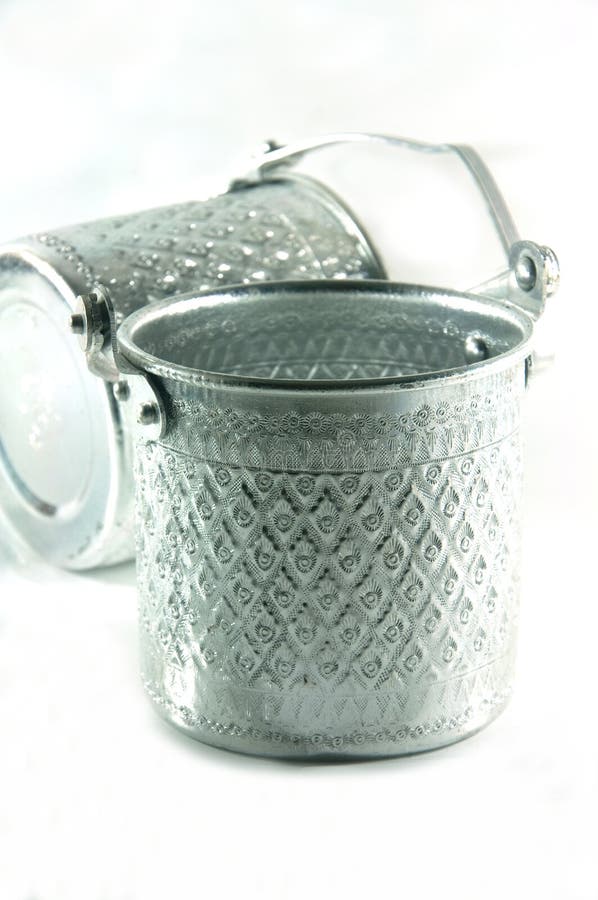 Silver Metal Tiffin, Food Container Stock Image - Image of retro, snack ...
