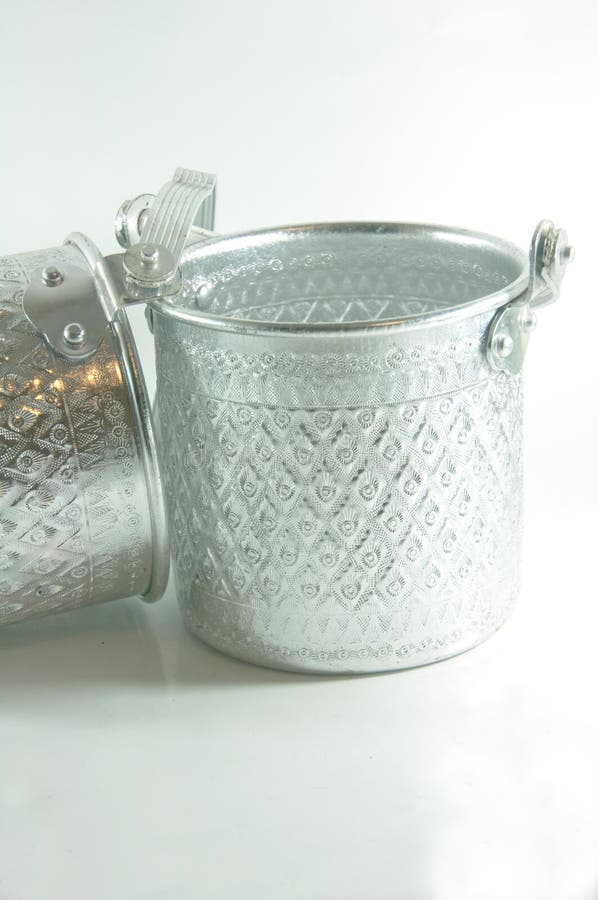 Silver Metal Tiffin, Food Container Stock Image - Image of food, handle ...