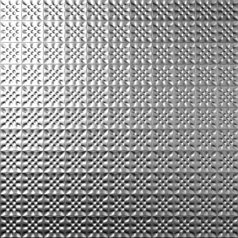 Silver Metal Tile Background Stock Illustration - Illustration of tile ...