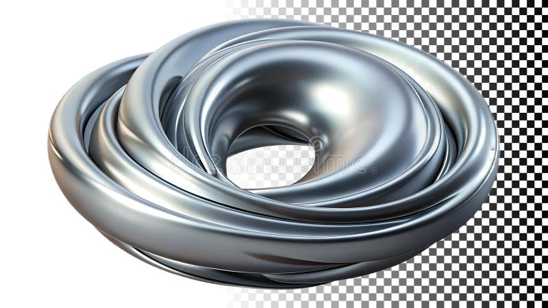 Silver Metal Torus Shape, Abstract and Industrial Element Png ...