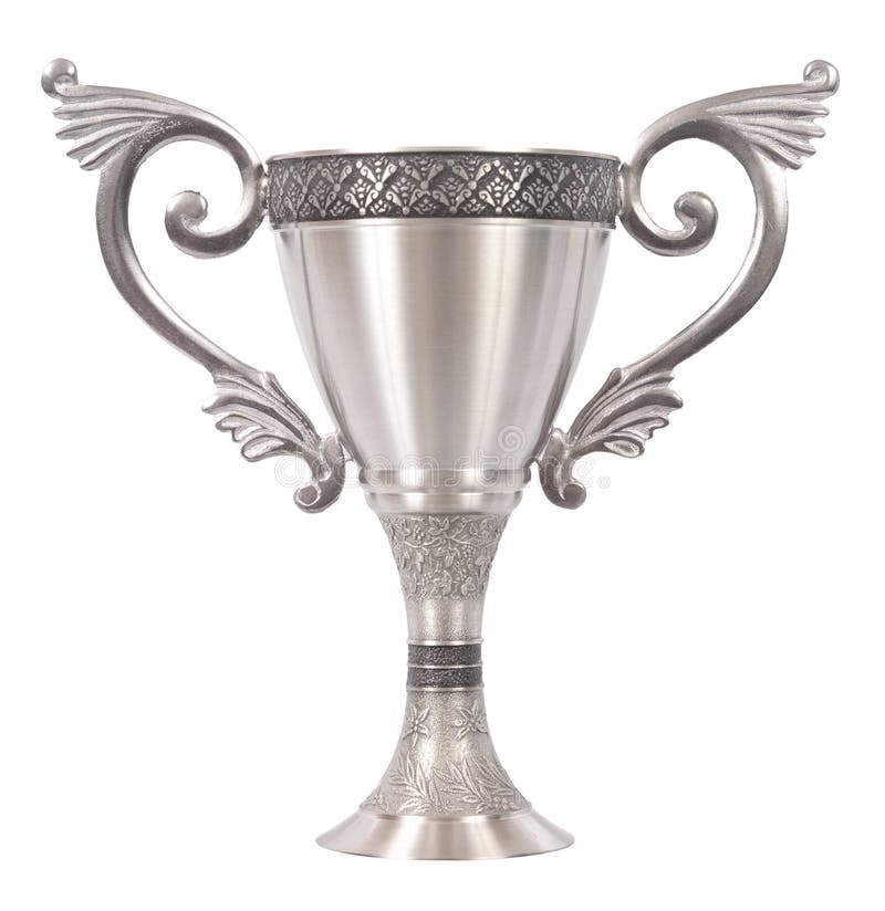 Silver Metal Trophy Isolated Stock Photo - Image of ranking, metal ...