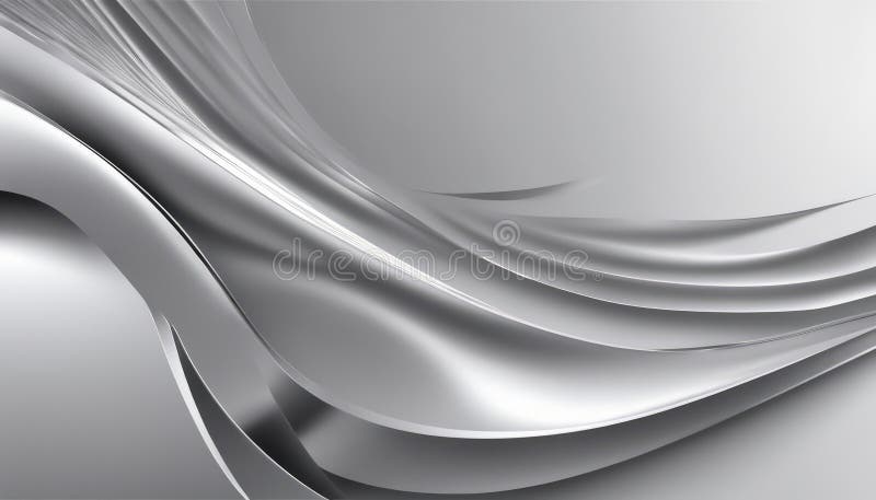 A Silver Metal Wave in the Ocean Stock Illustration - Illustration of ...