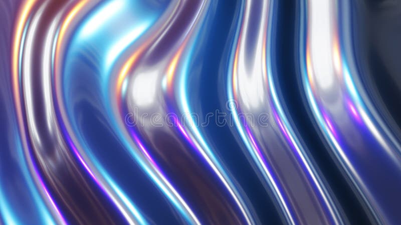 Silver Metallic Background, Shiny Chrome Metal Wavy Liquid Pattern ...