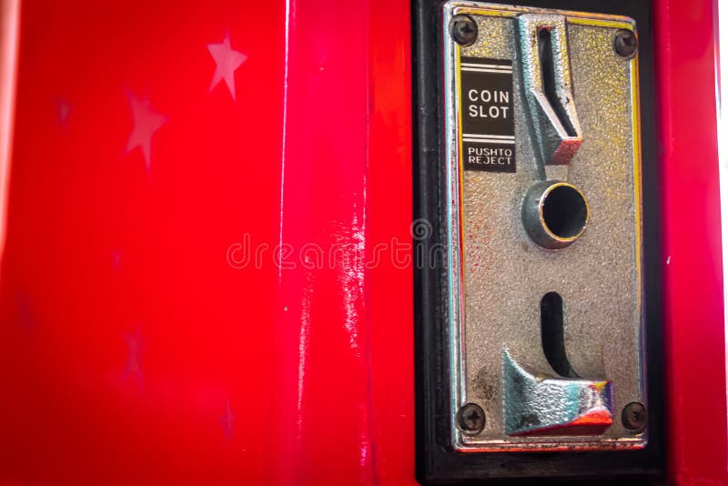 Silver Metallic Coin Slot and Acceptor from Red Vending Machine Stock ...