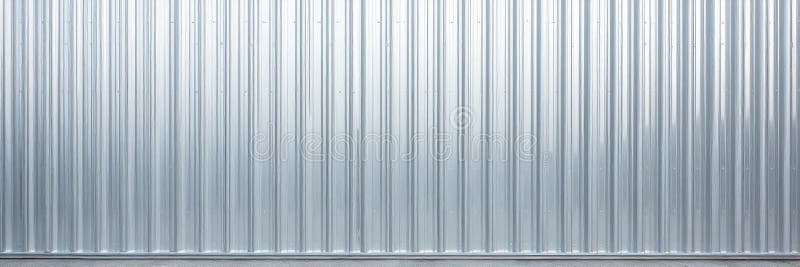 Silver Metallic Corrugated Wall Strong Vertical Lines, Textured Surface ...