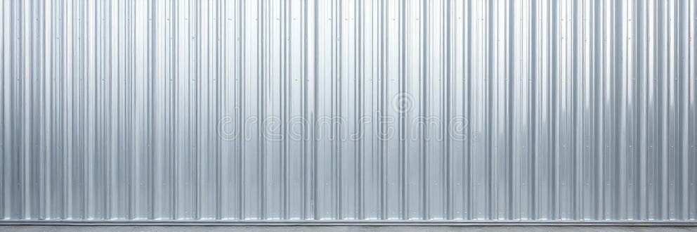 Silver Metallic Corrugated Wall Strong Vertical Lines, Textured Surface ...