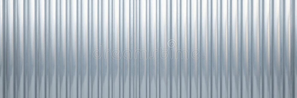 Silver Metallic Corrugated Wall Strong Vertical Lines, Textured Surface ...