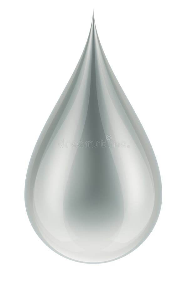 Silver, Metallic Drop. 3D Rendering Stock Illustration - Illustration ...