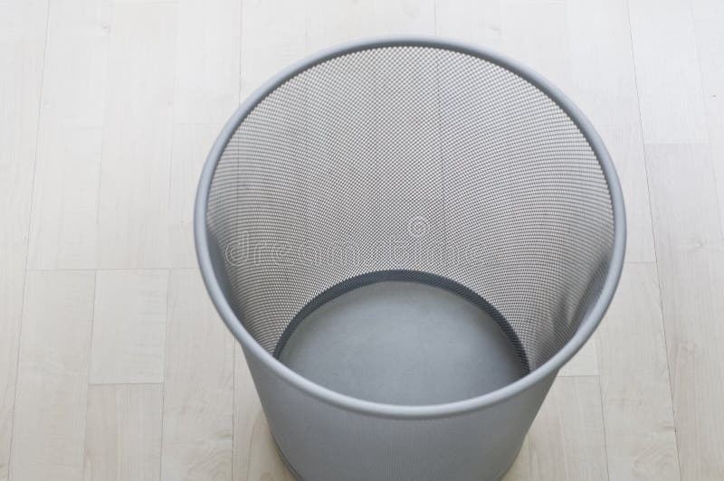 Silver Metallic, Empty Waste Bin. Stock Image - Image of junk ...