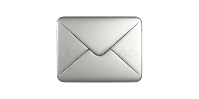 Silver Metallic Envelope Icon. Symbol of Email Communication and ...