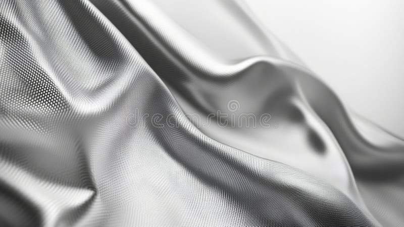 Silver Metallic Fabric Texture with Smooth Waves Stock Illustration ...