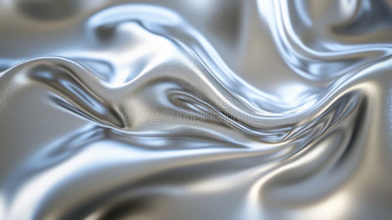 Silver Metallic Fabric Texture with Soft Waves Stock Illustration ...