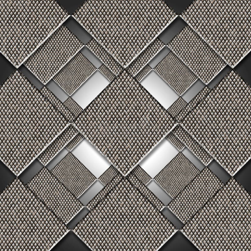 Silver Metallic Geometric Background Stock Illustration - Illustration ...