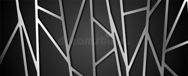 Silver Metallic Grid Pattern Abstract Tech Background Stock Vector ...