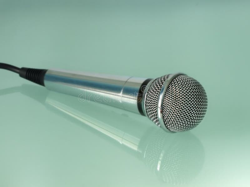Silver Metallic Microphone. Stock Photo - Image of music, mono: 25140708