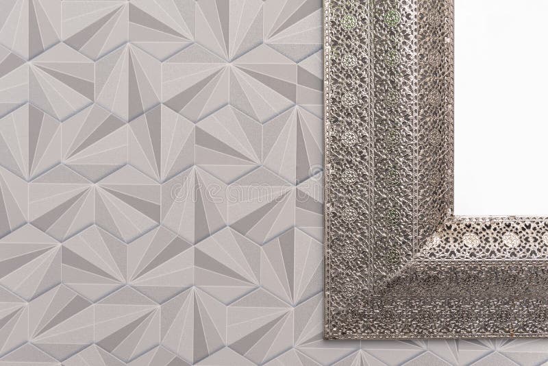 Silver Metallic Mirror Frame Stock Photo - Image of furniture, arch ...