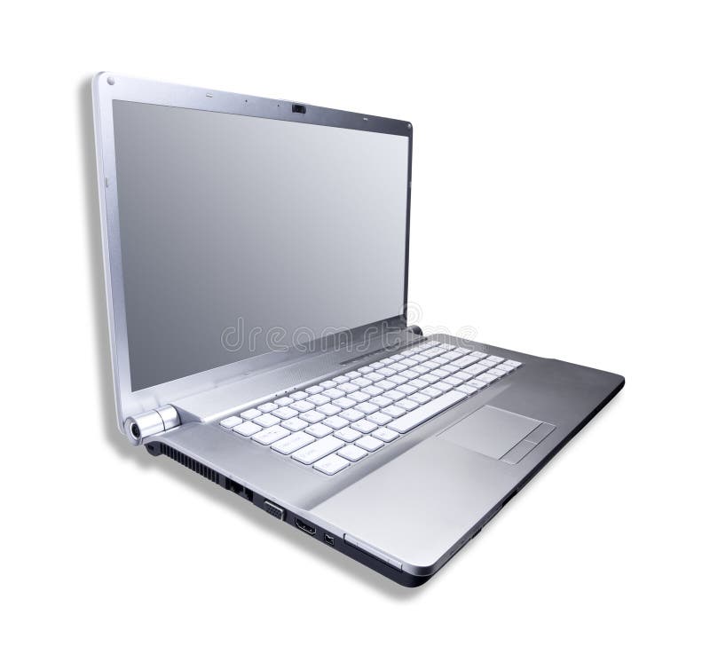 Keypad of Silver Metallic Notebook Computer Stock Photo - Image of ...