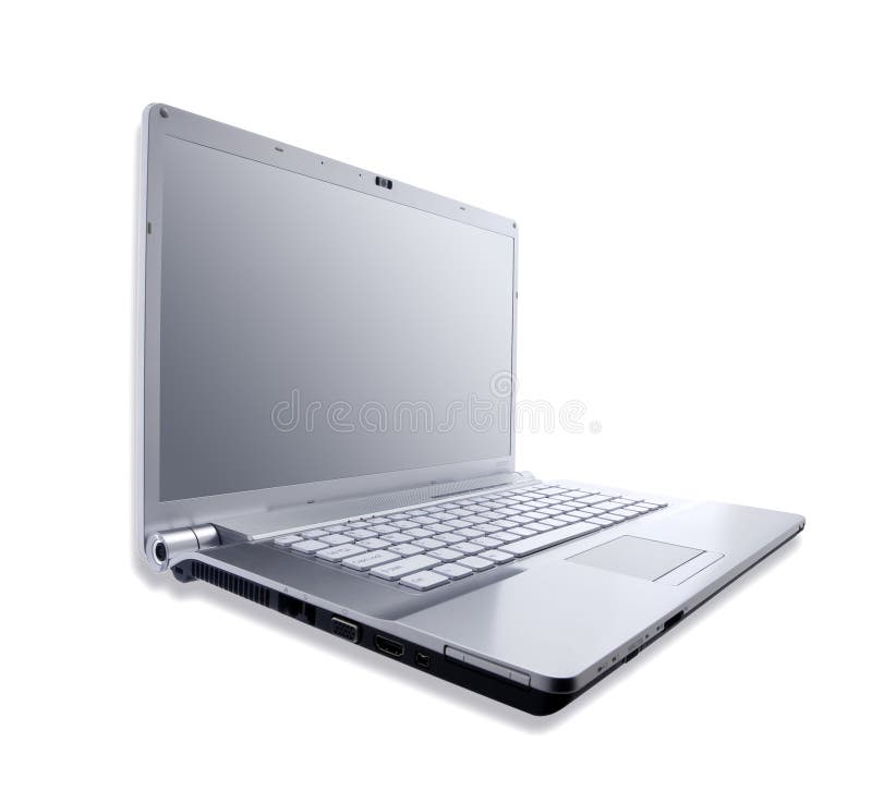 Keypad of Silver Metallic Notebook Computer Stock Photo - Image of ...